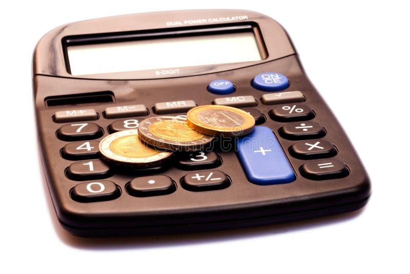 Calculator with Money stock image. Image of earnings - 13216845