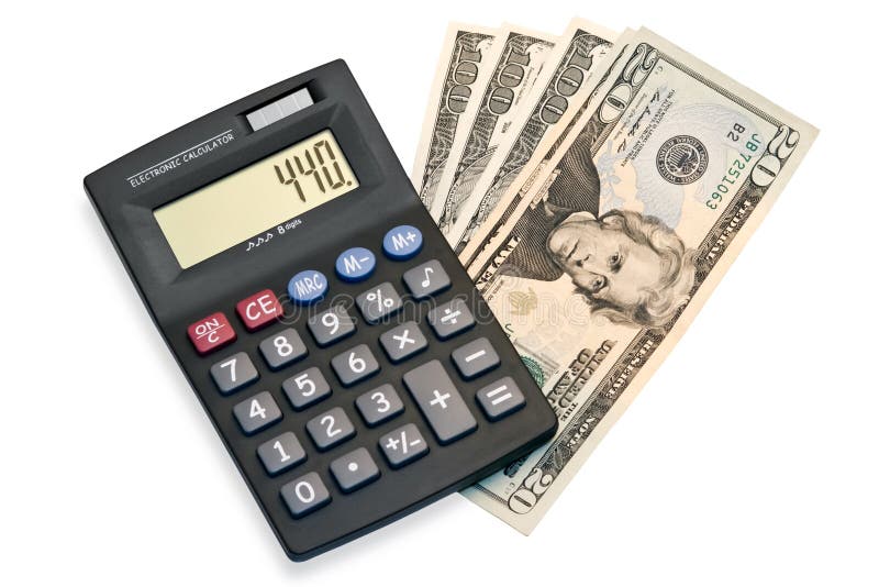 Calculator And Money stock image. Image of background - 19252017