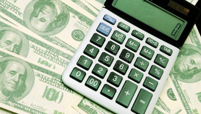 Calculator and money stock photo. Image of foreign, american - 23182790