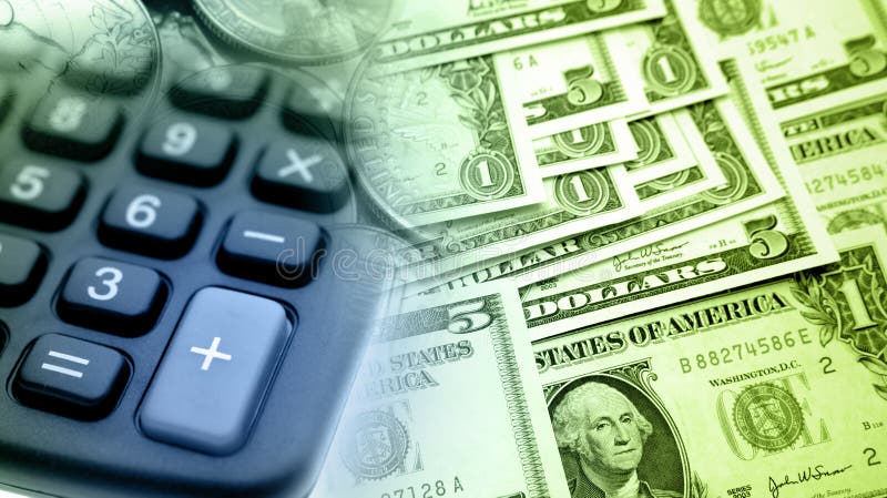Calculator and money stock image. Image of economic, commerce - 26903691