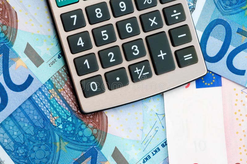 Calculator with money stock image. Image of europe, banking - 7106903