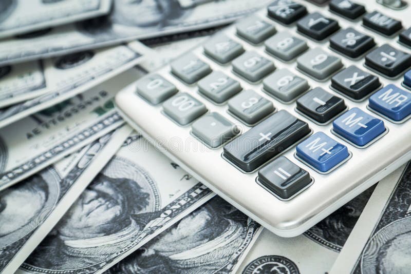 Calculator and money stock image. Image of concept, business - 42345551