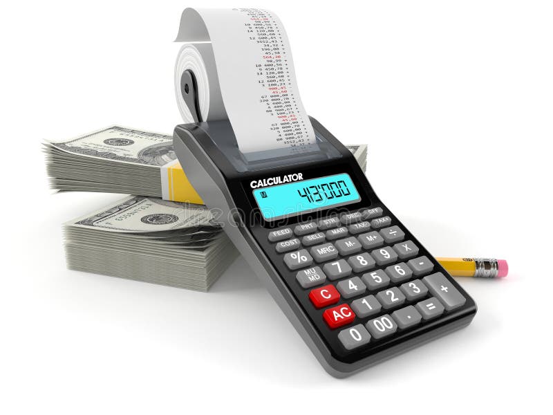 Calculator with money stock illustration. Illustration of calculation ...