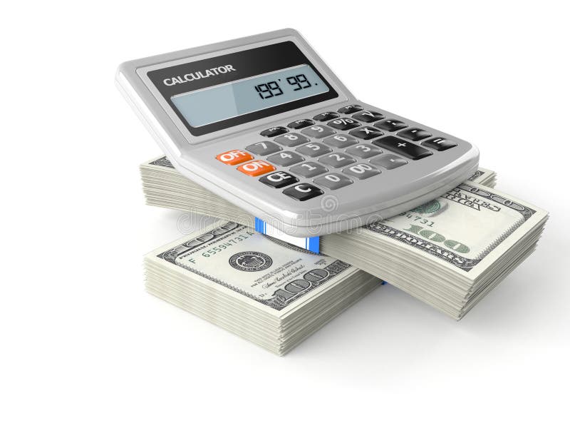 Calculator with money stock illustration. Illustration of earnings ...
