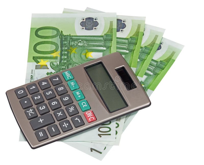 Calculator and money stock photo. Image of finance, salary - 93733916