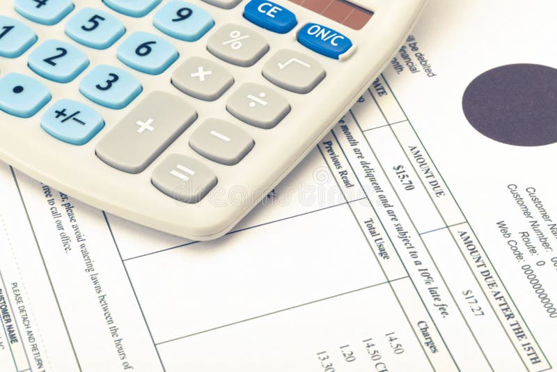 Calculator with Monthly Utility Bill Under it. Filtered Image: Cross ...