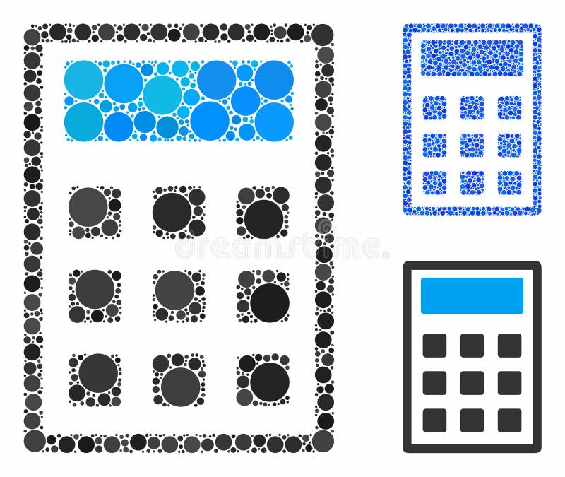 Calculator Mosaic Icon of Circles Stock Illustration - Illustration of ...