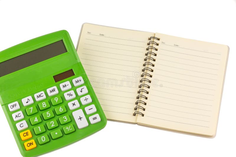 Calculator and note book stock image. Image of calculate - 97618387
