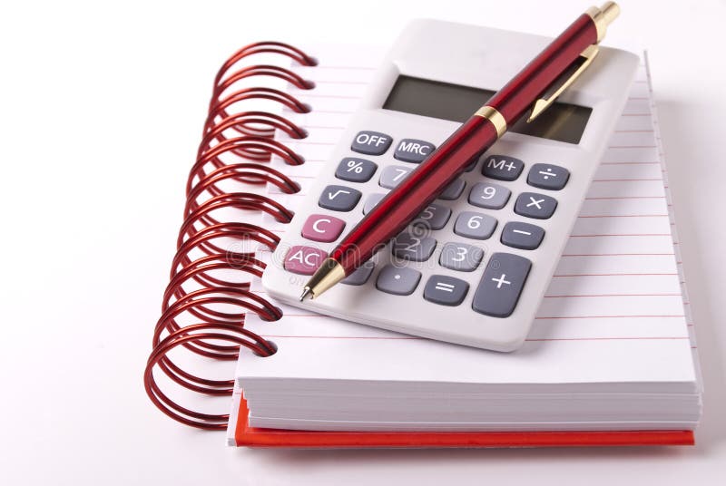 Calculator, Notebook and Pen Stock Image - Image of calculate, finance ...