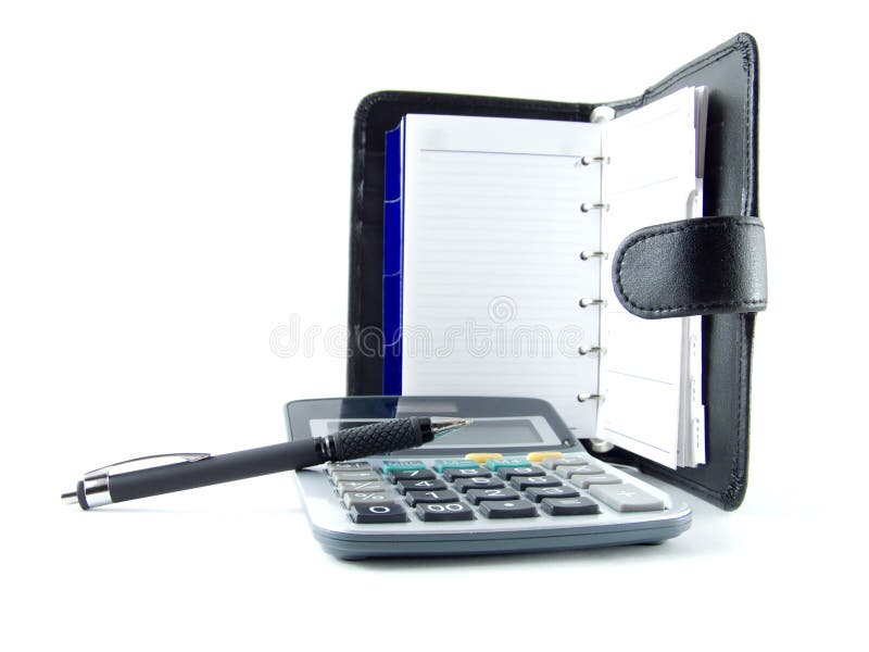 Calculator, Notebook and Pen Stock Photo - Image of document, business ...