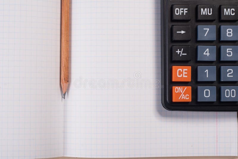 Calculator, Notepad and Pencil, Stock Image - Image of notepad ...