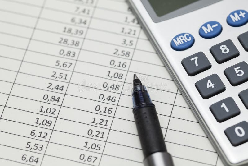 Calculator and Numbers Table Stock Image - Image of table, numbers ...
