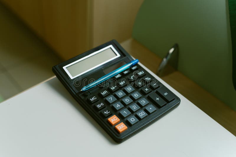 Calculator on the Office Workplace. Accounting. Stock Photo - Image of ...