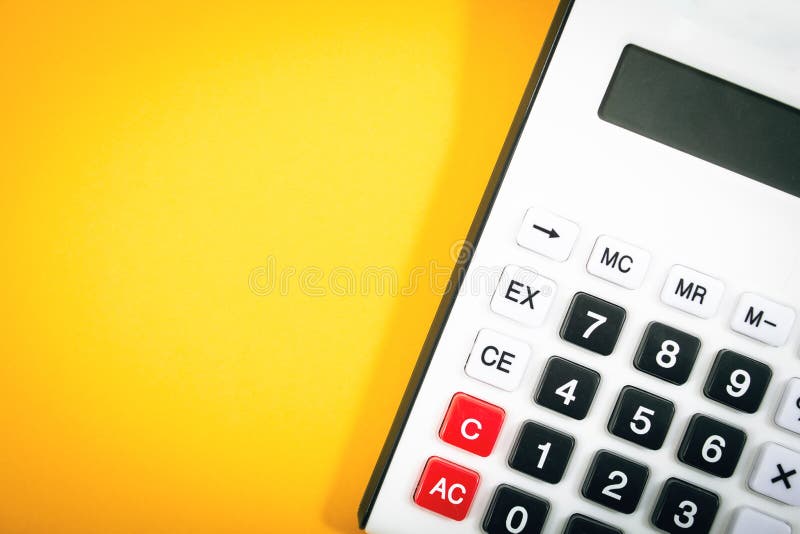 Calculator on Orange Background Stock Photo - Image of commerce ...