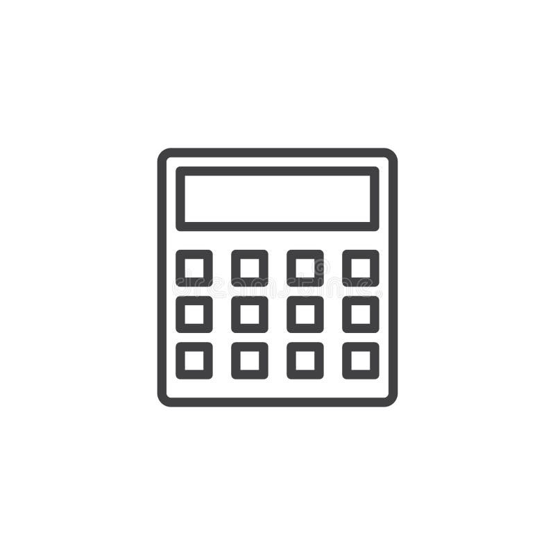 Calculator outline icon stock vector. Illustration of editable - 122965837