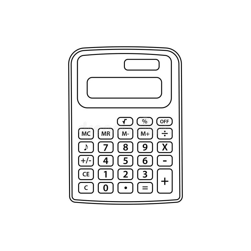Calculator Outline Icon Illustration on White Background Stock Vector ... Calculator Outline Icon Illustration on White Background Stock Vector ...