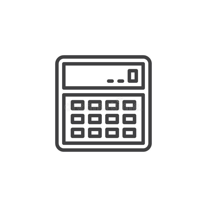 Calculator outline icon stock vector. Illustration of math - 129610891