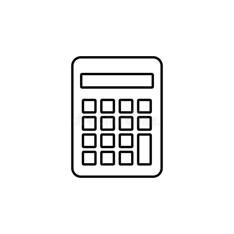Simple Vector Line Art Outline Calculator Icon Stock Vector ...