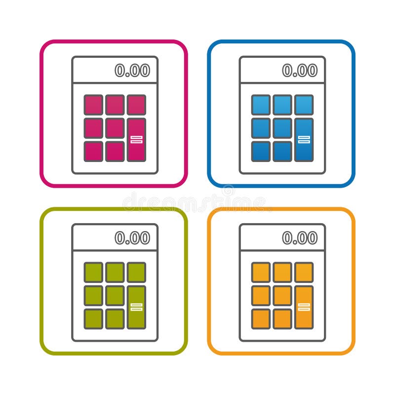 Calculator - Outline Styled Icon - Editable Stroke - Vector ...