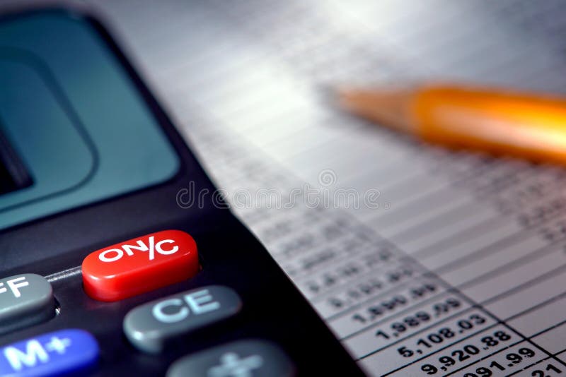 Calculator Over Financial Budget Spreadsheet Stock Image - Image of ...