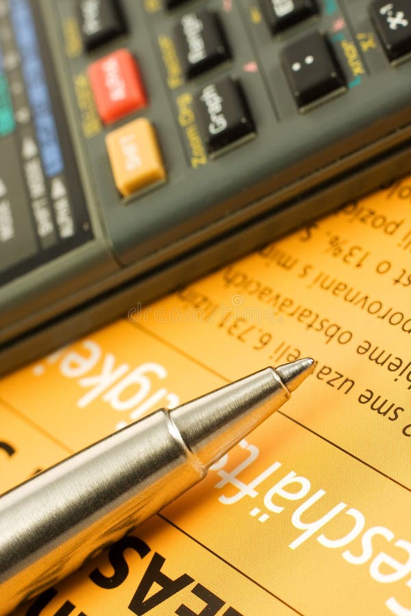 Calculator Over Orange Paper Stock Image - Image of graph, calculation ...