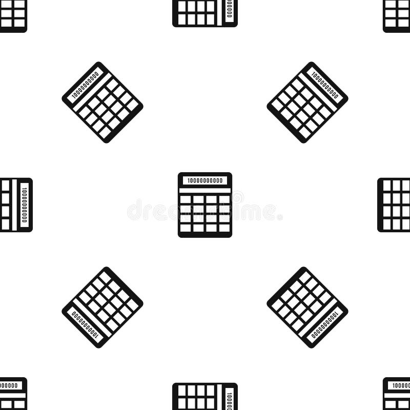 Calculator Pattern Seamless Black Stock Vector - Illustration of ...