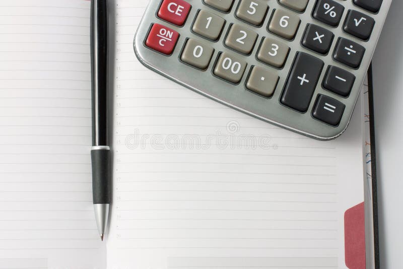 Calculator and pen stock image. Image of keyboard, data - 24152391
