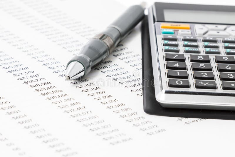 Pencil, Calculator and Account Book Stock Photo - Image of bind, note ...