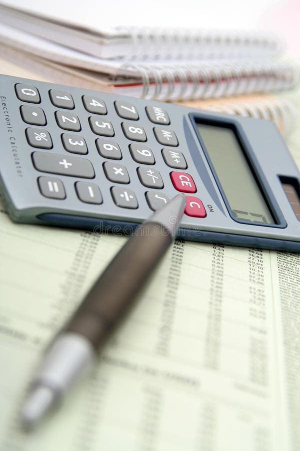 Calculator and Pen stock image. Image of accounts, account - 470739