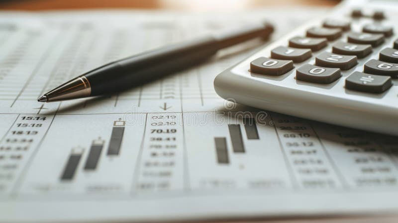 The Calculator and Pen.AI Generated Image Stock Photo - Image of ...