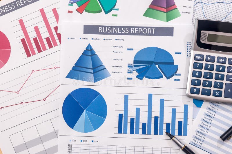 Calculator and Pen on Chart and Graph Paper. Stock Photo - Image of ...