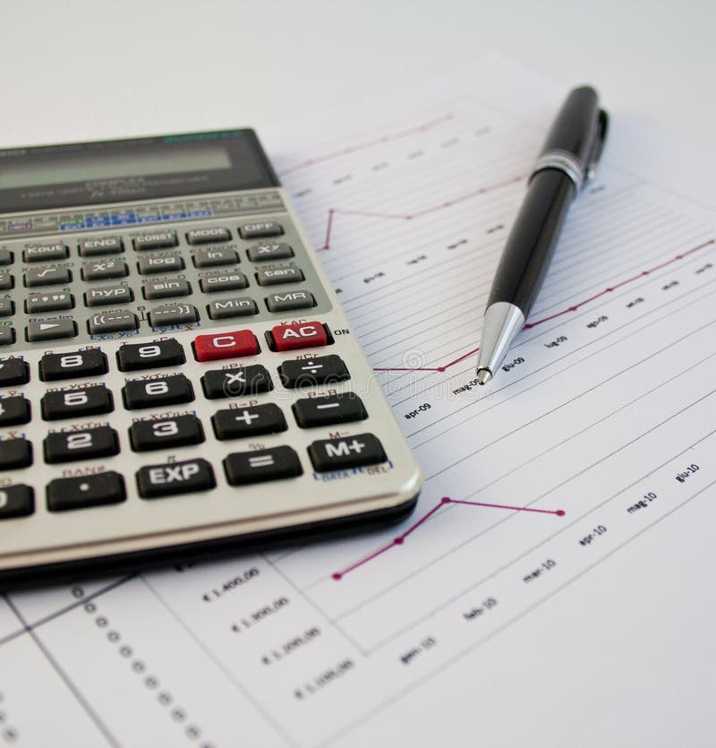 Calculator, Pen and Graph 22 Stock Image - Image of mathematics, cent ...
