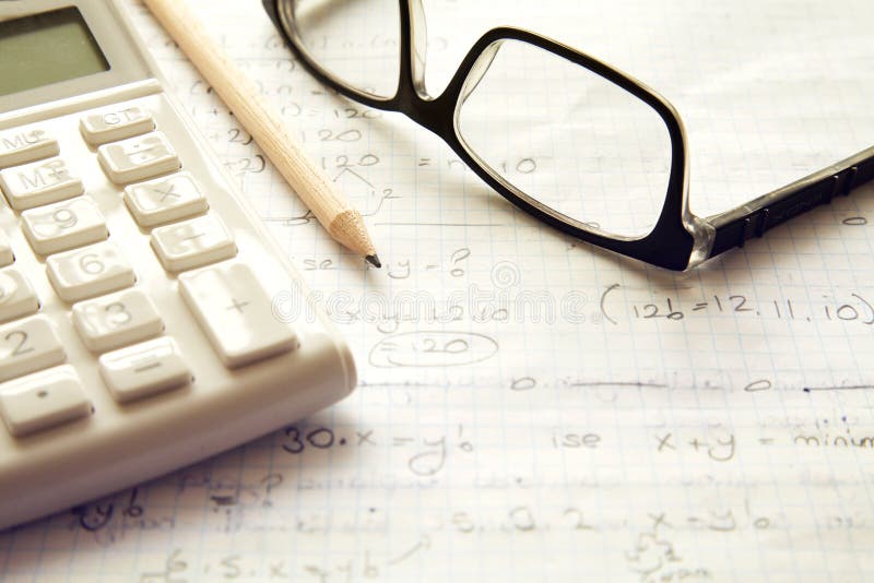 Calculator with Pen on Paper Stock Photo - Image of calculator ...