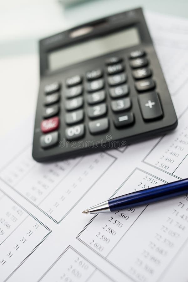 Pencil, Calculator and Account Book Stock Photo - Image of bind, note ...