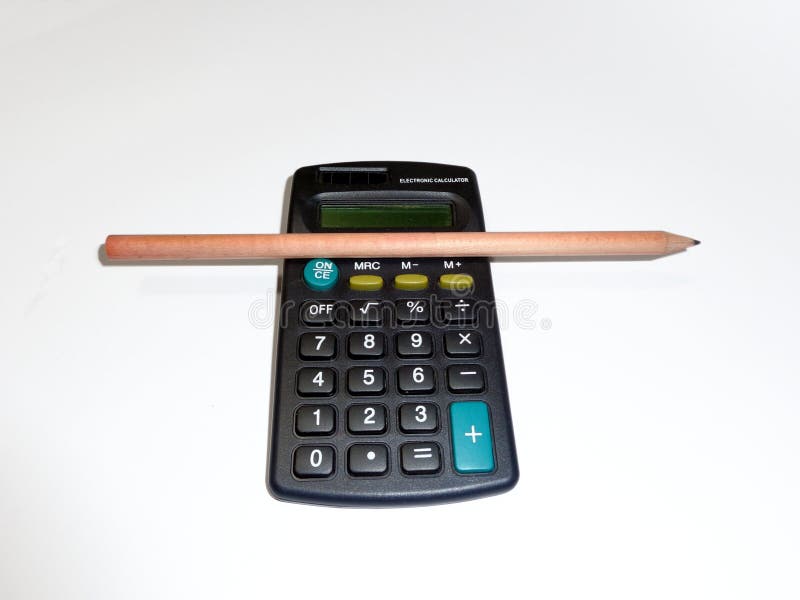 Calculator and pen stock image. Image of addition, sheets - 43640681
