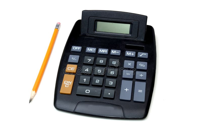 Calculator and Pencil. Office Equipment at Workplace. Conceptual Image ...