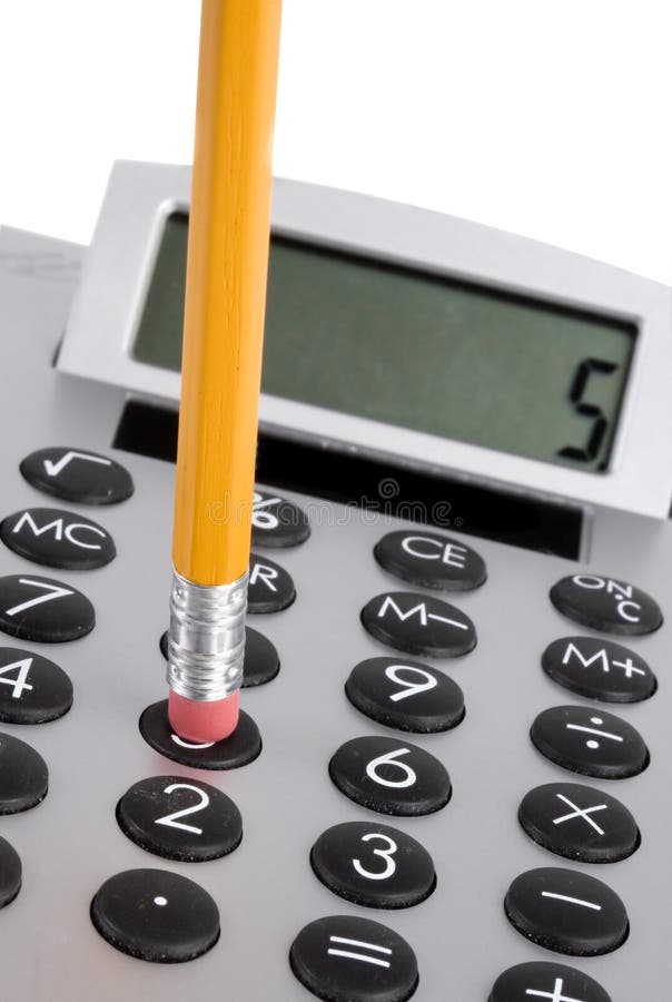 Calculator and Pencil. Office Equipment at Workplace. Conceptual Image ...