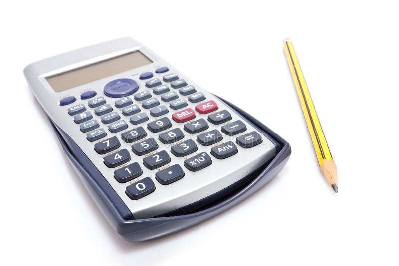 Calculator and pencil stock photo. Image of scientific - 25905298