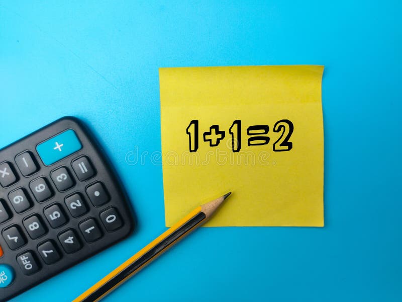 Calculator,pencil and Sticky Note with the Number Stock Photo - Image ...