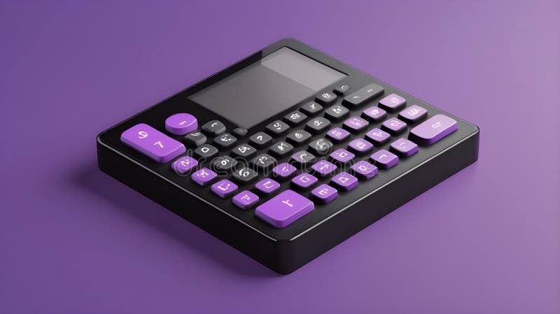 Calculator on Purple Background Stock Illustration - Illustration of ...
