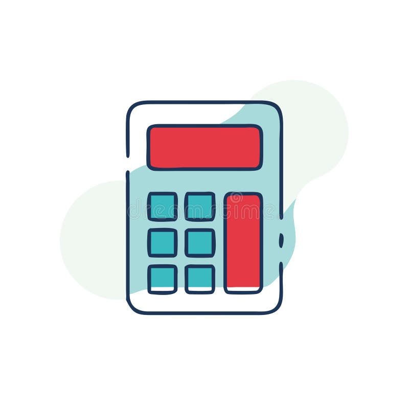 A Calculator with a Red Button on the Top Right Stock Image - Image of ...