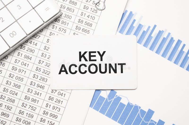 Calculator,reports and Card with Text KEY ACCOUNT Stock Photo - Image ...