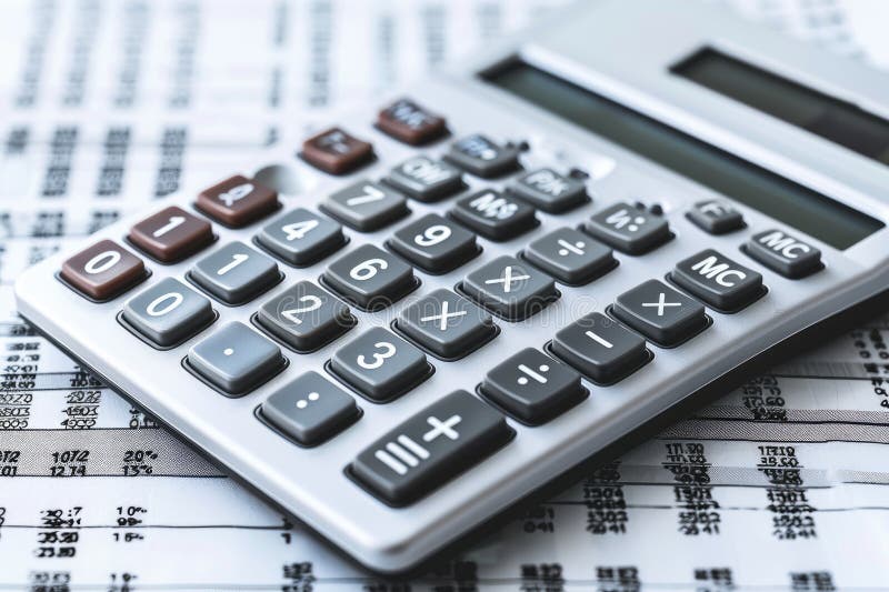 Silver Calculator on Financial Documents Stock Illustration ...