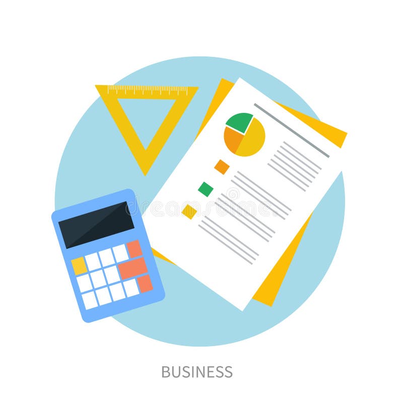 Calculator, Ruler and Paper on an Office Desk Stock Vector ...