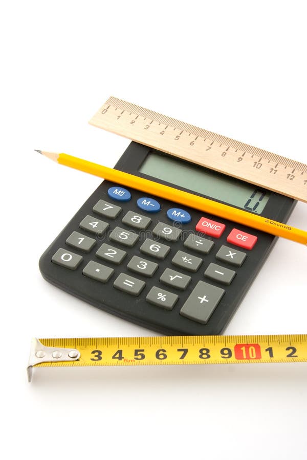 Calculator, pen, ruler stock image. Image of benefit, business - 2580347