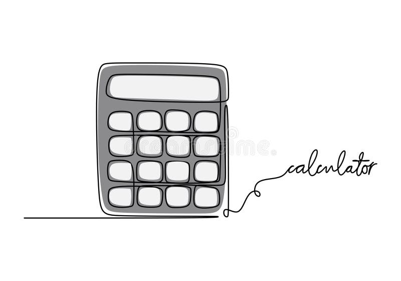 Calculator Drawing Line One Stock Illustrations – 183 Calculator ...