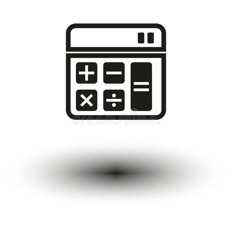 Calculator Shape Symbol. Vector Math Tool. Simple Black Icon. Isolated ...
