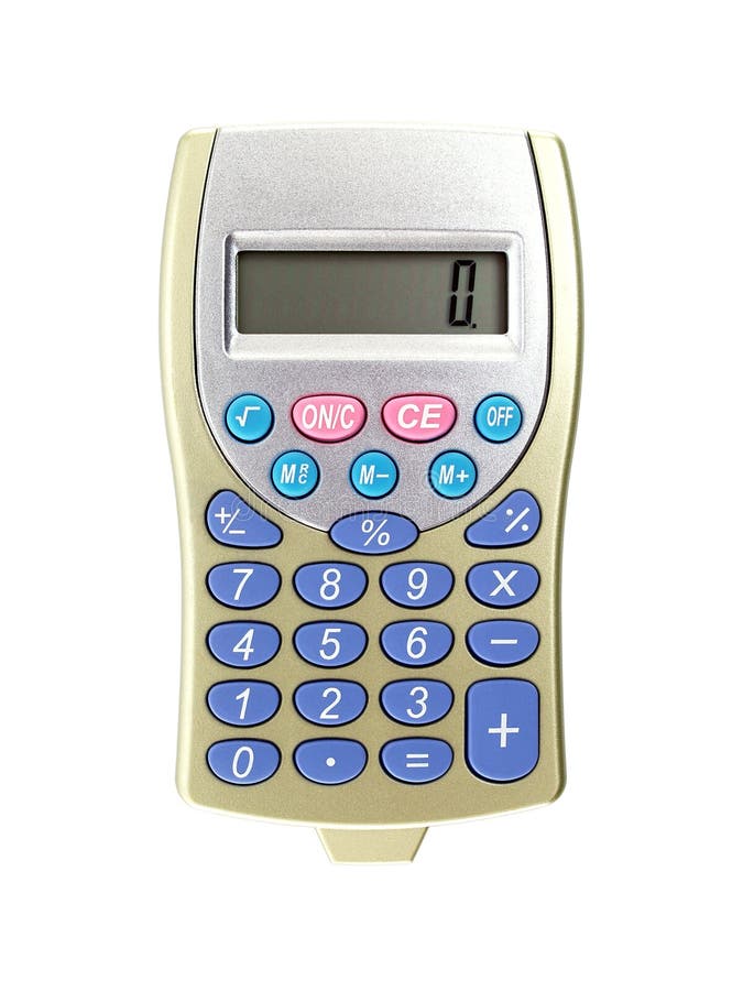 Calculator Shaped Like Mobile Phone Isolated on White Background Stock ...