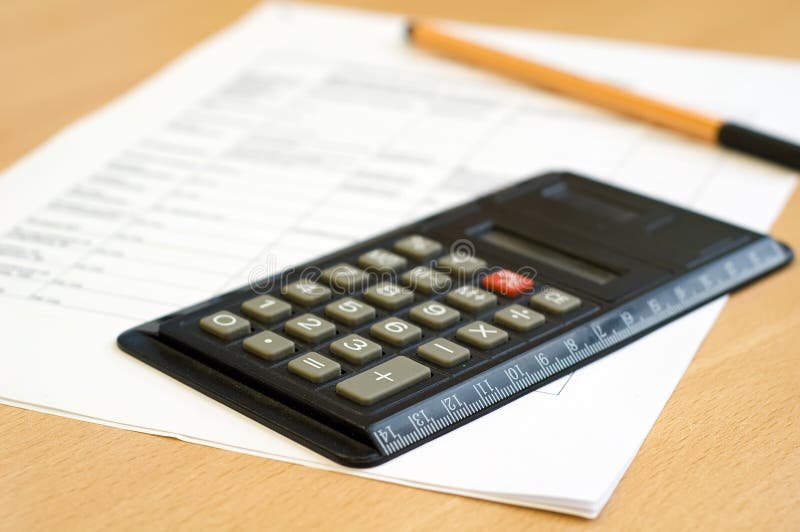 Calculator and sheet stock photo. Image of calculate, mathematical ...