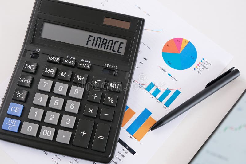 Calculator Showing Finance on Screen. Stock Photo - Image of auction ...